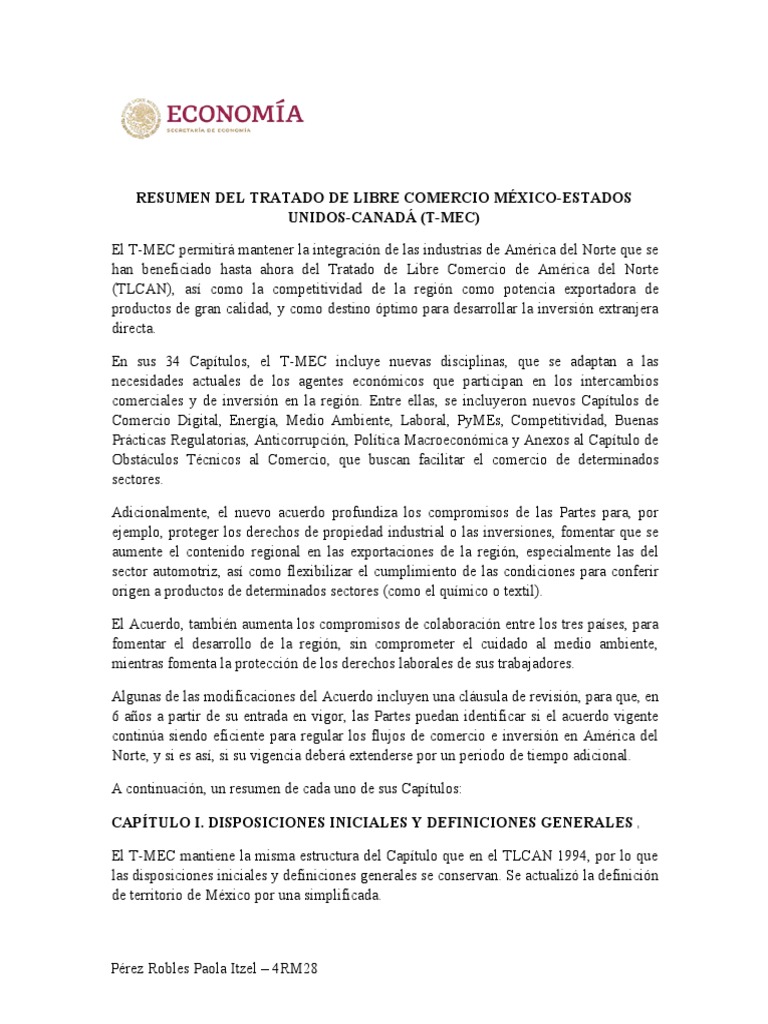T Mec | PDF | Tratado de Libre Comercio Norteamericano | Barreras no arancelarias al comercio