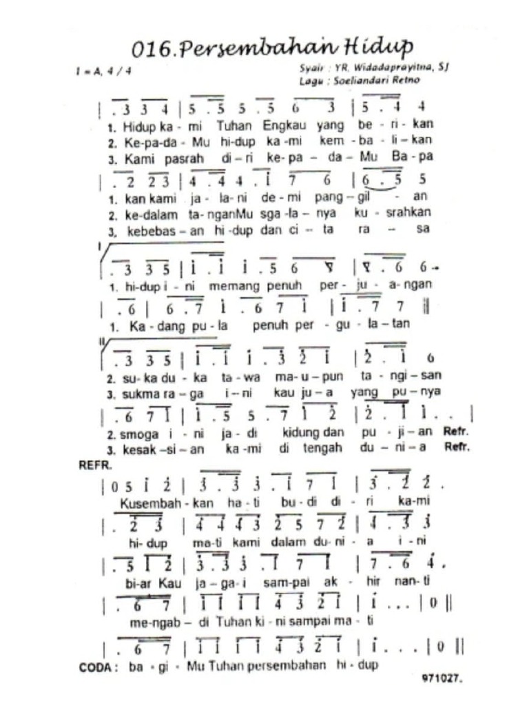 Persembahan Hidup by Yoan | PDF