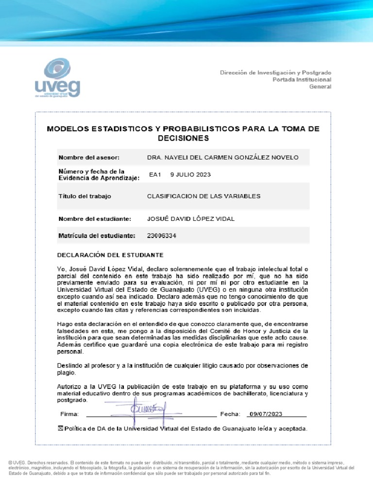 Modulo III - Mapa Conceptual - Variables | PDF | Información | Estadísticas
