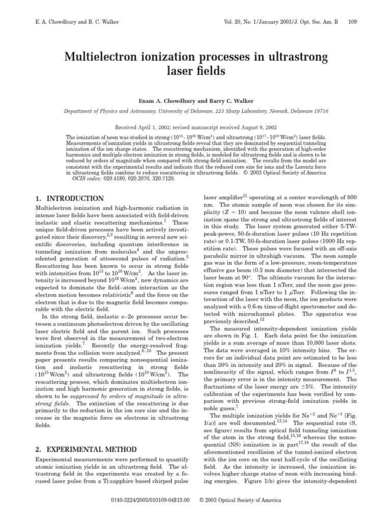 Chowdhury 2003 | PDF | Ionization | Electron