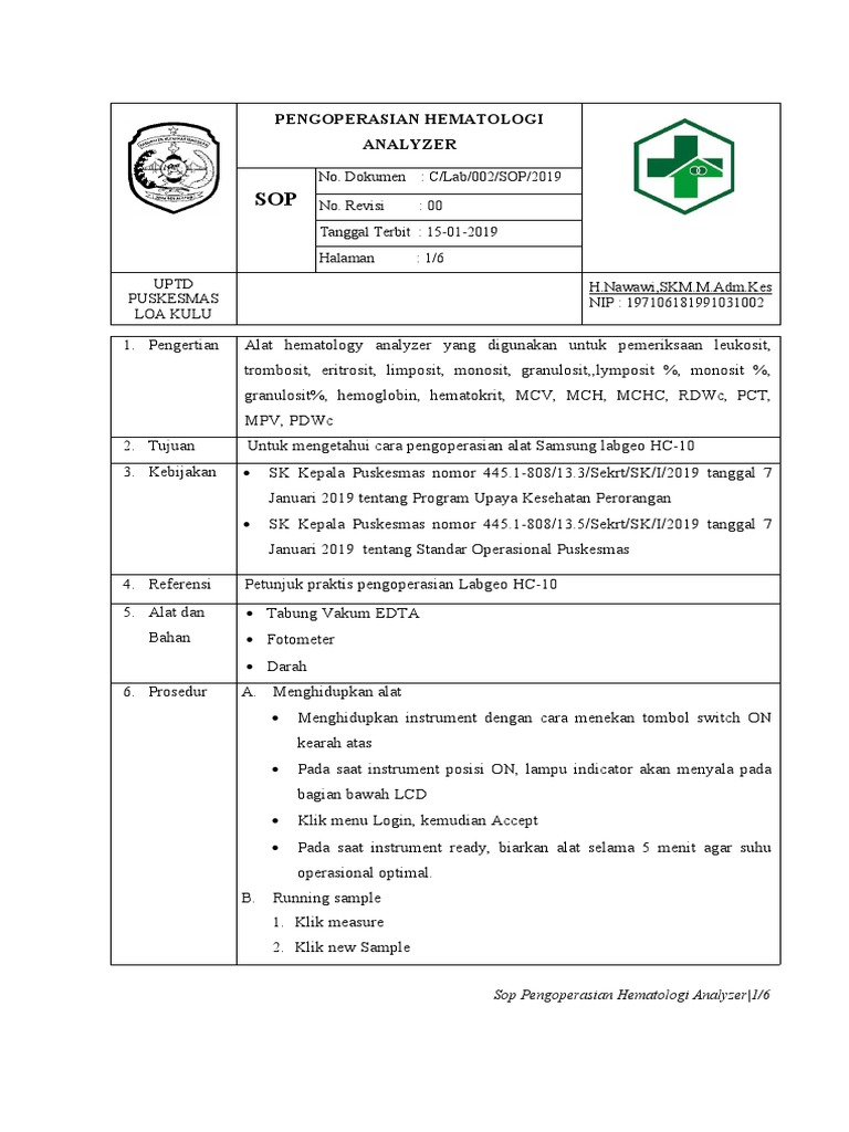 SOP Pengoperasian LABGEO | PDF