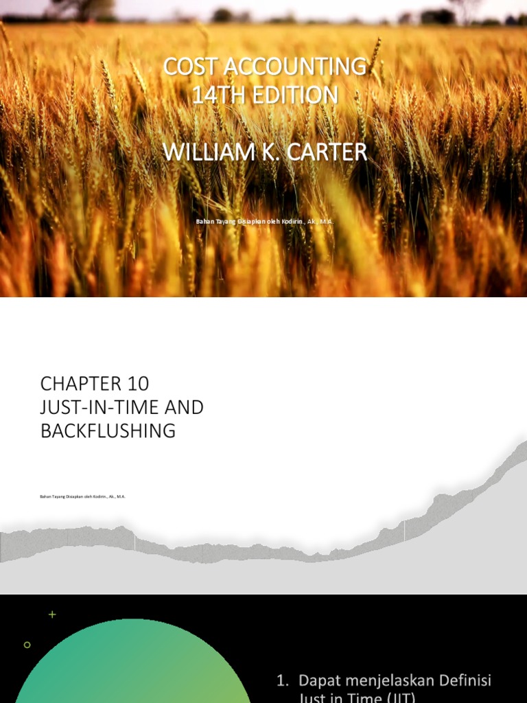 TM 12 Cost CH 10 JIT and Backflushing | PDF