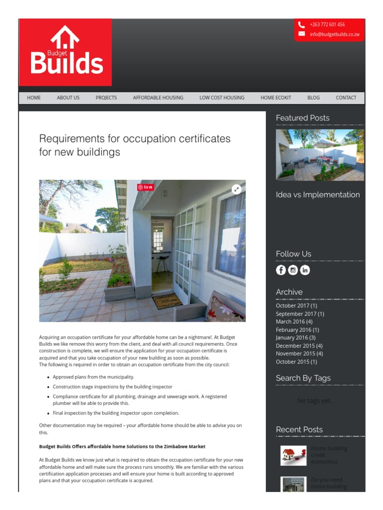 Occupation Certificate Requirements in Zim | PDF