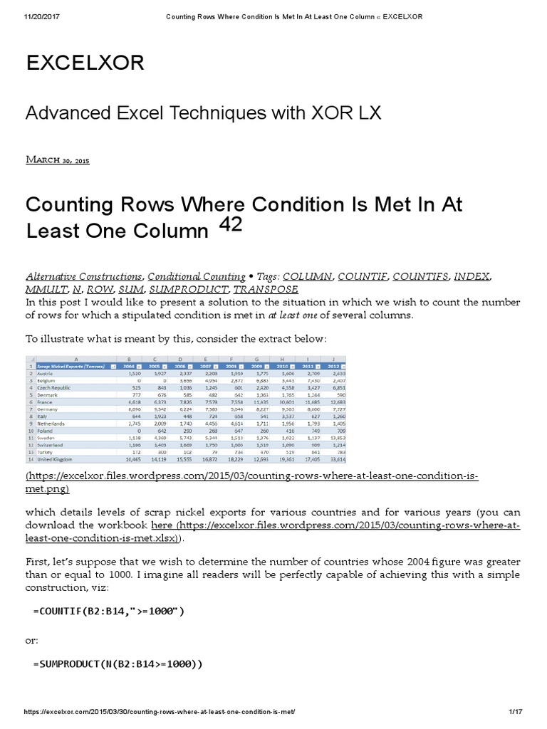 Counting Rows Where Condition Is Met in at Least One Column | Download ... Counting Rows Where Condition Is Met in at Least One Column | Download ...