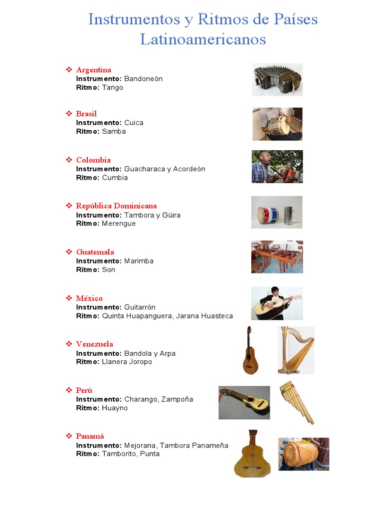 Instrumentos y Ritmos de Países Latinoamericanos | PDF