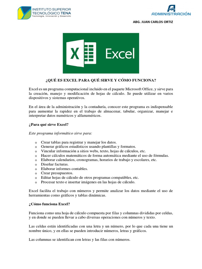 EXCEL | PDF | Microsoft Excel | Hoja de cálculo