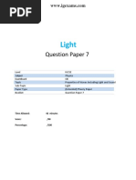 IGCSE/O Level Physics Light Exercise | PDF | Optics | Prism