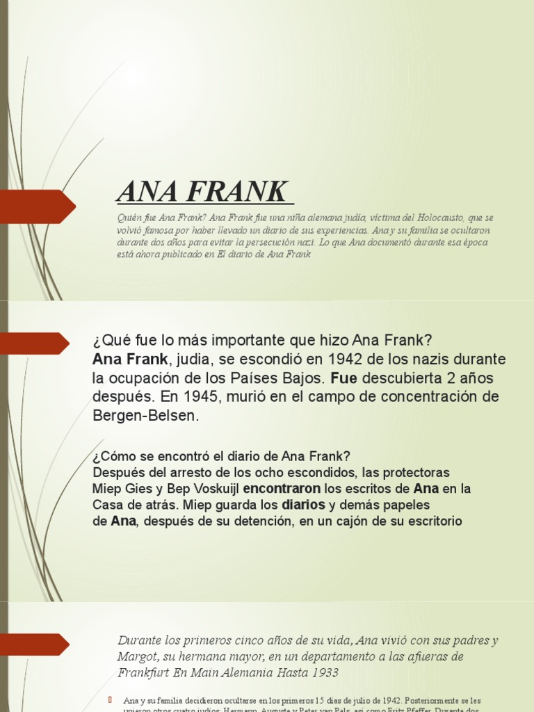 Ana Frank, Trabajo.. | PDF | Anne Frank | El Holocausto