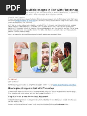 Placing Multiple Images In Text Photoshop Tutorial