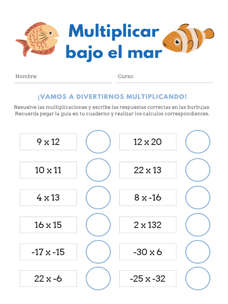 Multiplicar Bajo El Mar | PDF