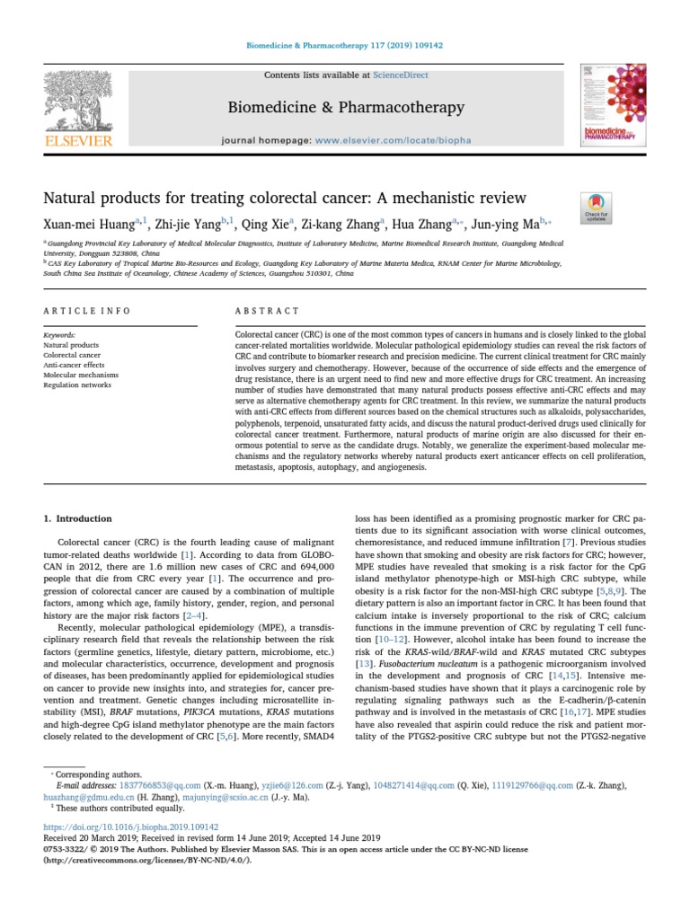 10 1016@j Biopha 2019 109142 | PDF | Apoptosis | Chemotherapy