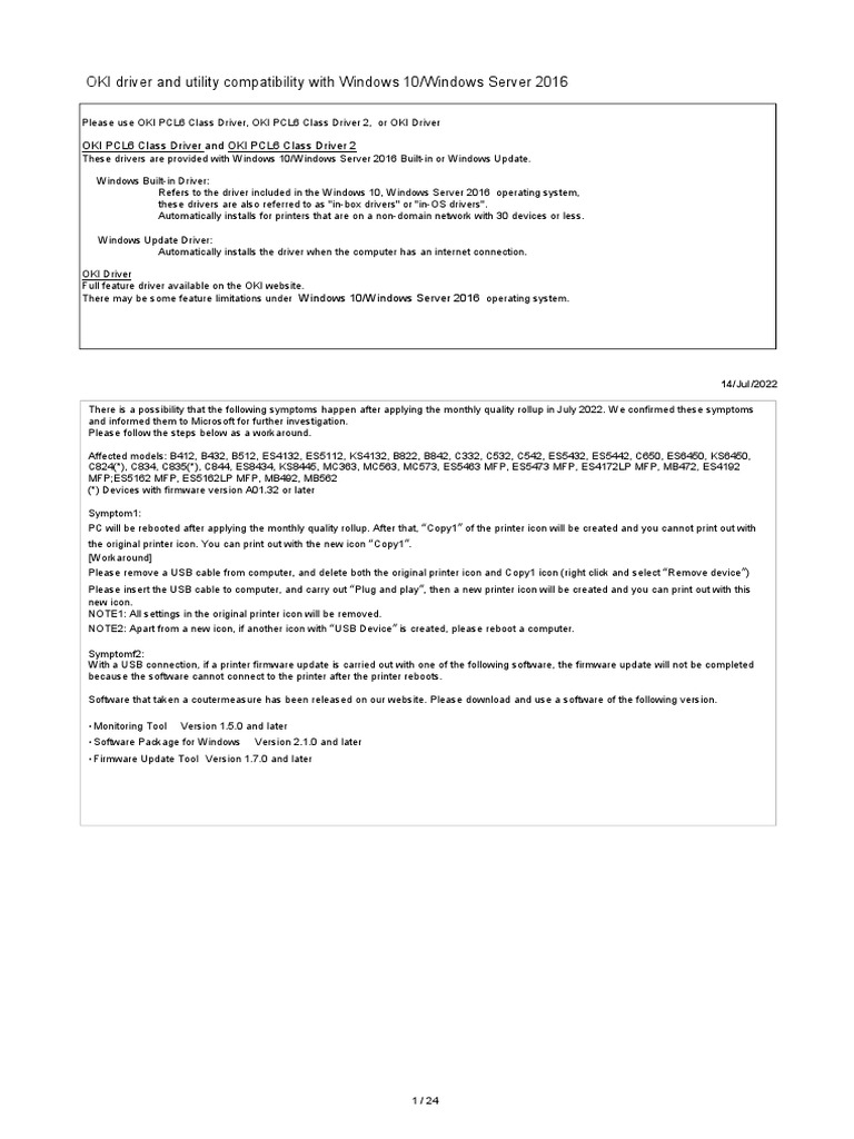 OS - Windows 10, Windows Server 2016 - Compatibility List - 220714 ...