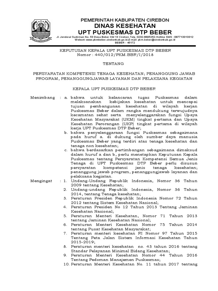 012 2.2.2.2... SK Persyaratan Kompetensi | PDF