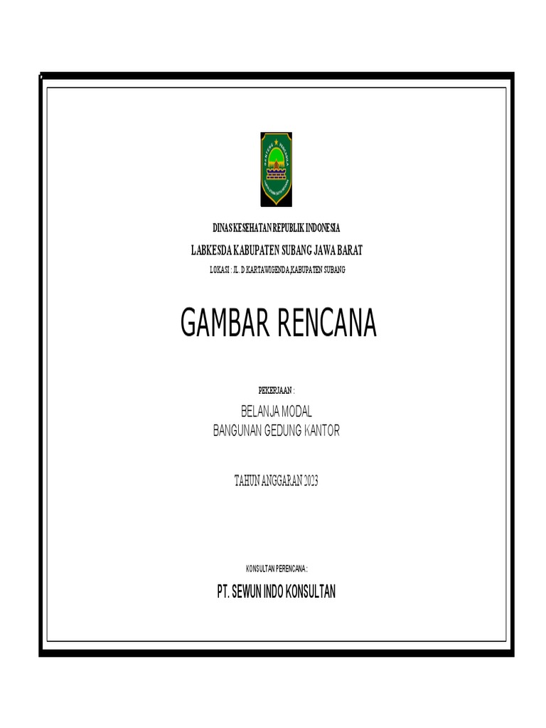 Rencana Renovasi Labkesda Subang 2023 | PDF