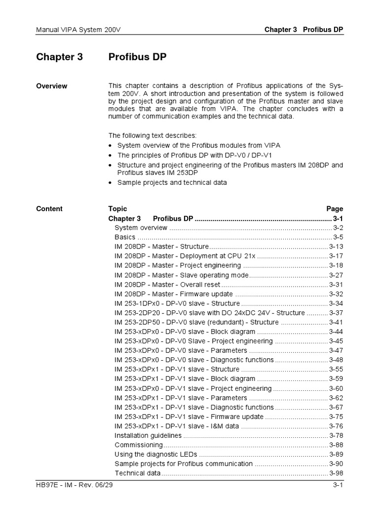 03 Profibus DP | PDF | Input/Output | Data Transmission
