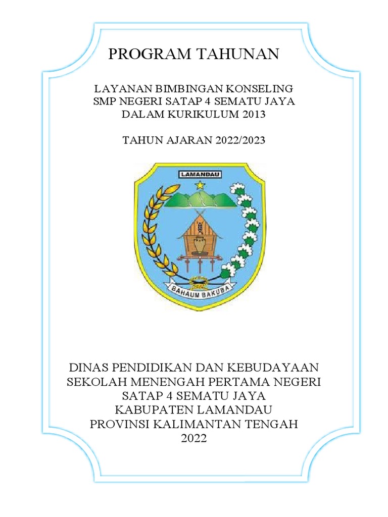 Program Tahunan BK SMPN Satap 4 Sematu Jaya | PDF