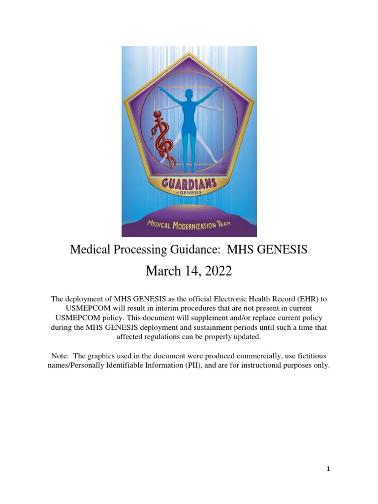 MHS-GENESIS Processing Guidance Update4 11Mar22 | PDF | Electronic ...
