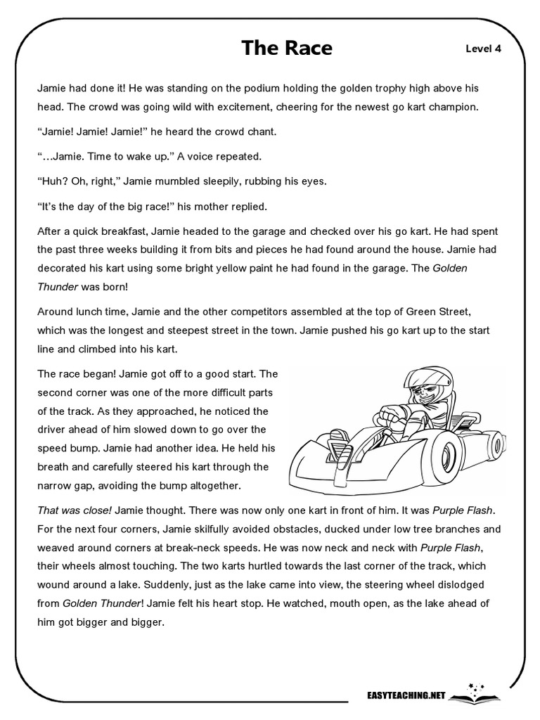 Level The Race Comprehension Worksheet | PDF