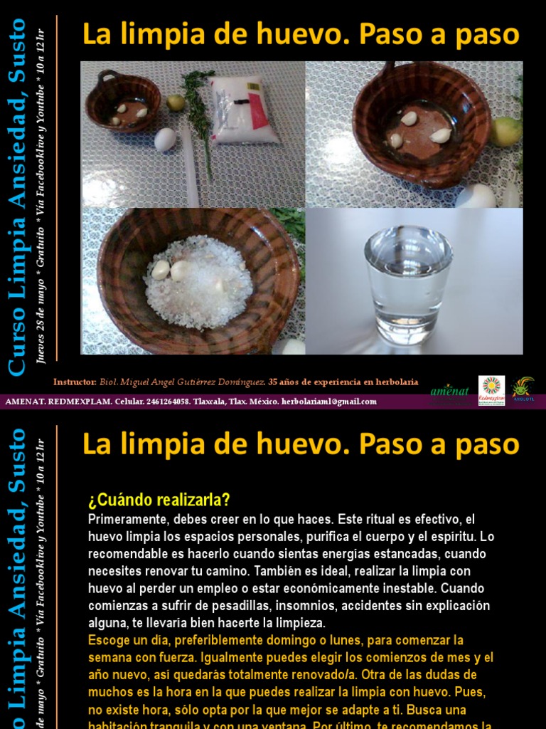 La Limpia Paso A Paso Huevo Interpretacion 28 Mayo 2020 | PDF | Cáncer ...