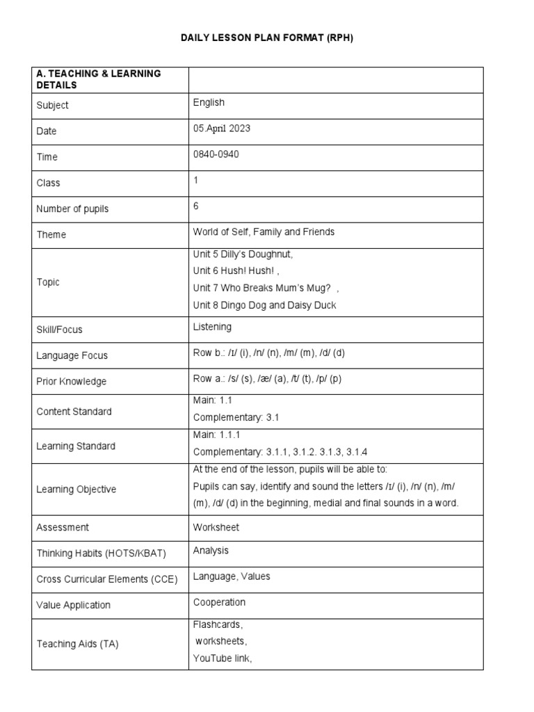 Year 1 RPH | Download Free PDF | Phonics | Teachers