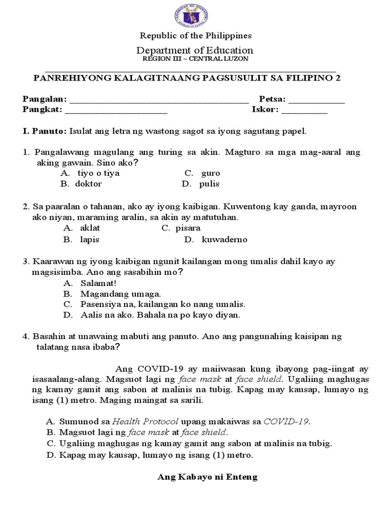 Filipino 2 Mya | PDF