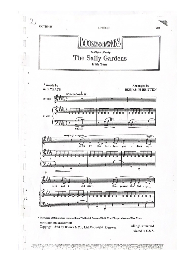 The Sally Gardens Pdf