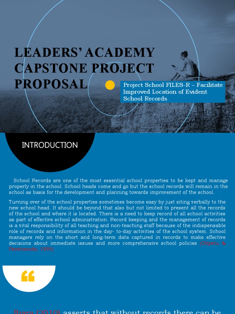 Leaders' Academy Capstone Project Proposal | PDF | Icon (Computing ...