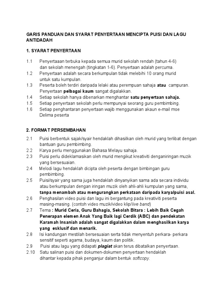 Syarat-Syarat Pertandingan | PDF