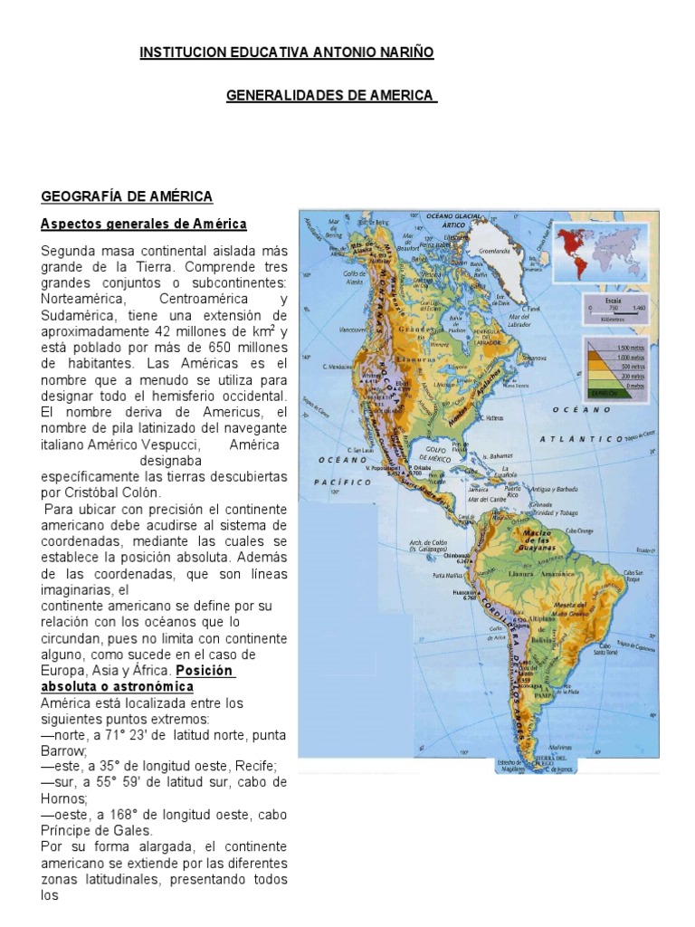 Generalidades de America | PDF | Américas | Montañas