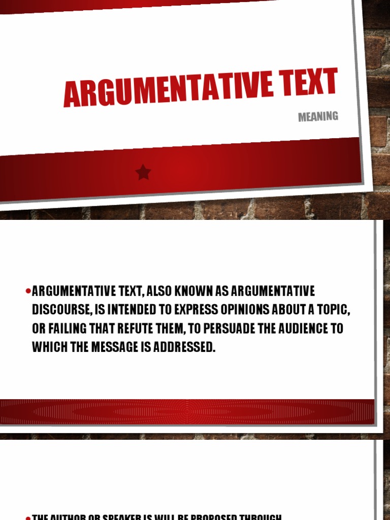 Argumentative Text Presentation | PDF | Argumentation Theory | Persuasion
