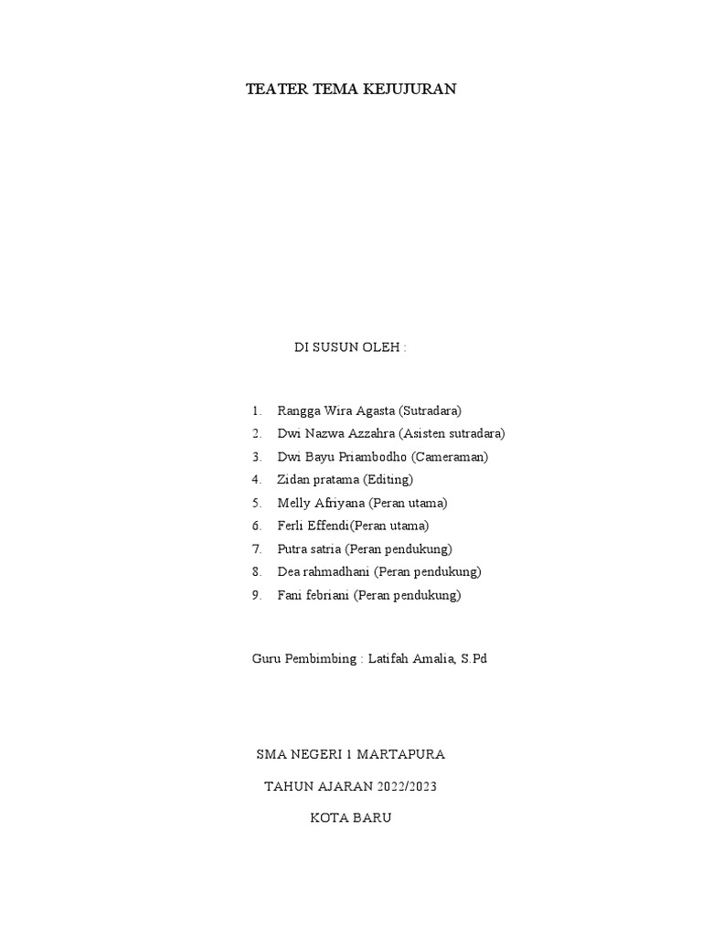 Teater Tema Kejujuran | PDF