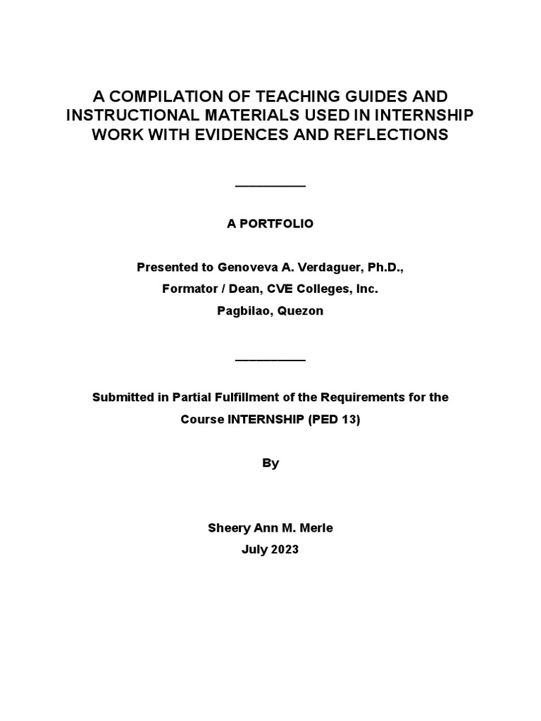 Portfolio Title Page | PDF