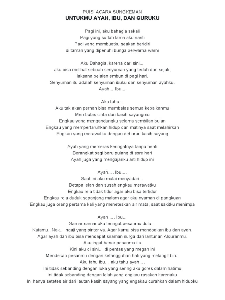 Puisi Acara Sungkeman | PDF | Seni | Agama & Spiritualitas
