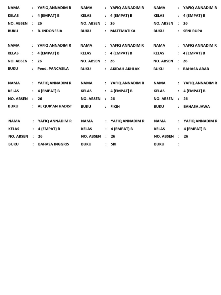 Label Mata Pelajaran | PDF | Seni & Disiplin Bahasa | Kajian Bahasa Asing