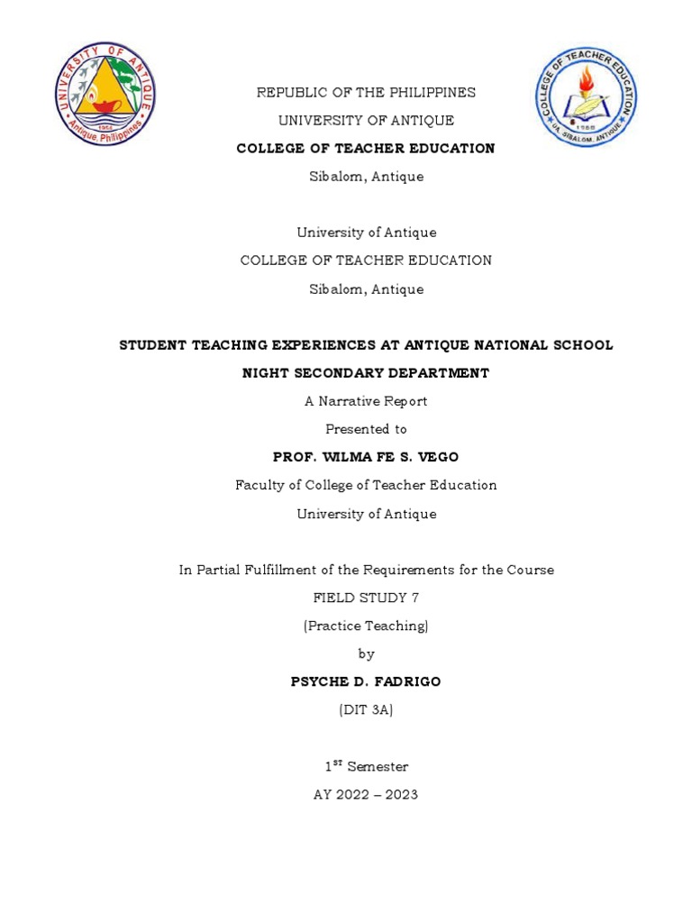 Narrative Report | PDF | Teachers | Teacher Education