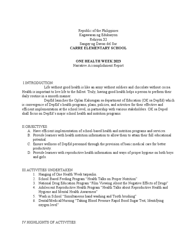 WES Narrative-Report | PDF | Public Services | Medicine