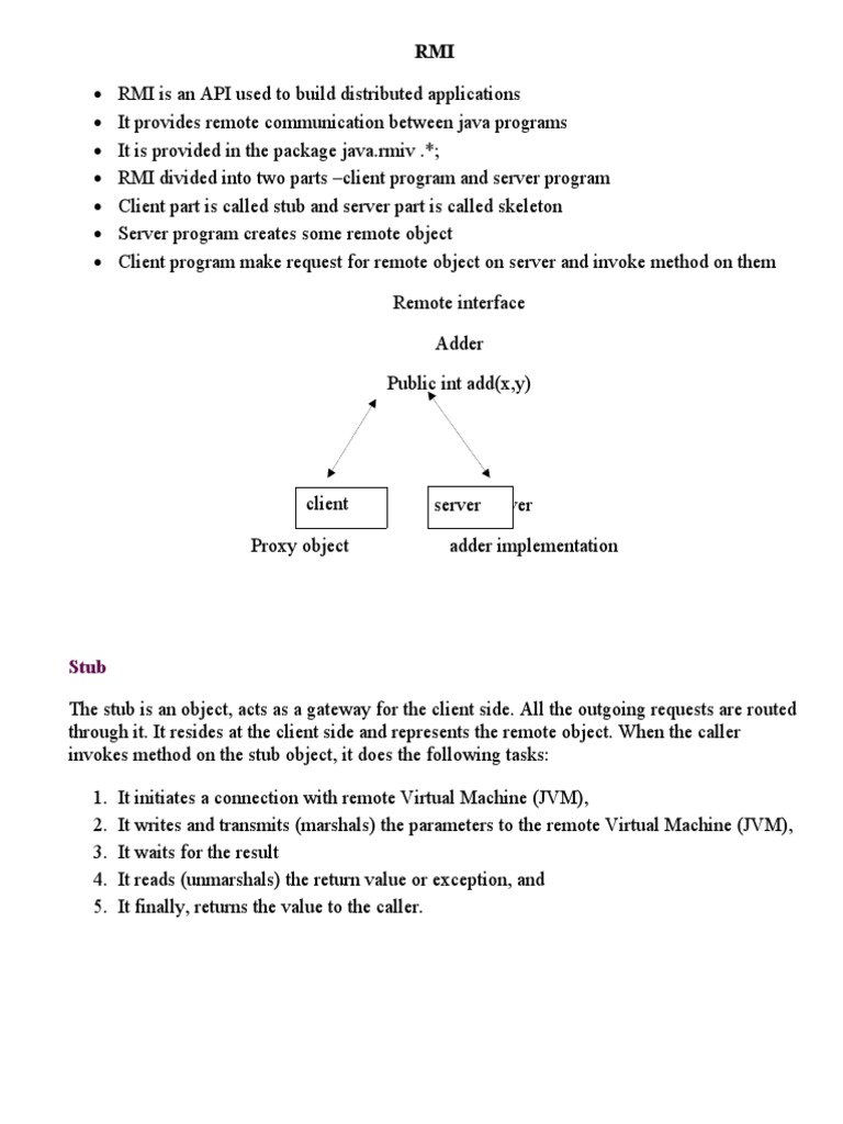 Unit Ii Rmi | PDF | Method (Computer Programming) | Proxy Server