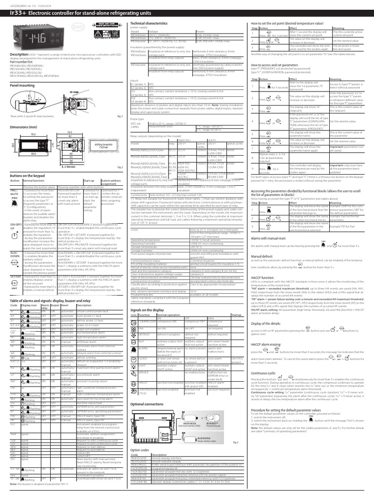 ir33+ Electronic Controller Specifications | PDF | Power Supply | Insulator (Electricity)