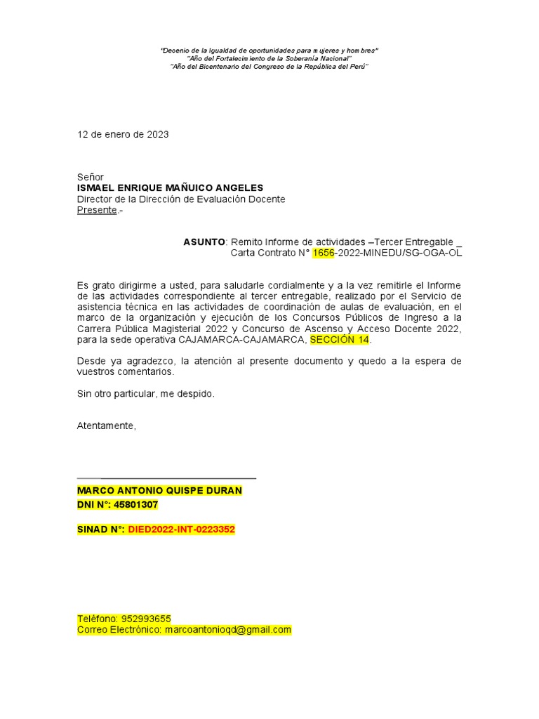 MODELO CARTA PROVEEDOR - Grupo 126-1 | PDF