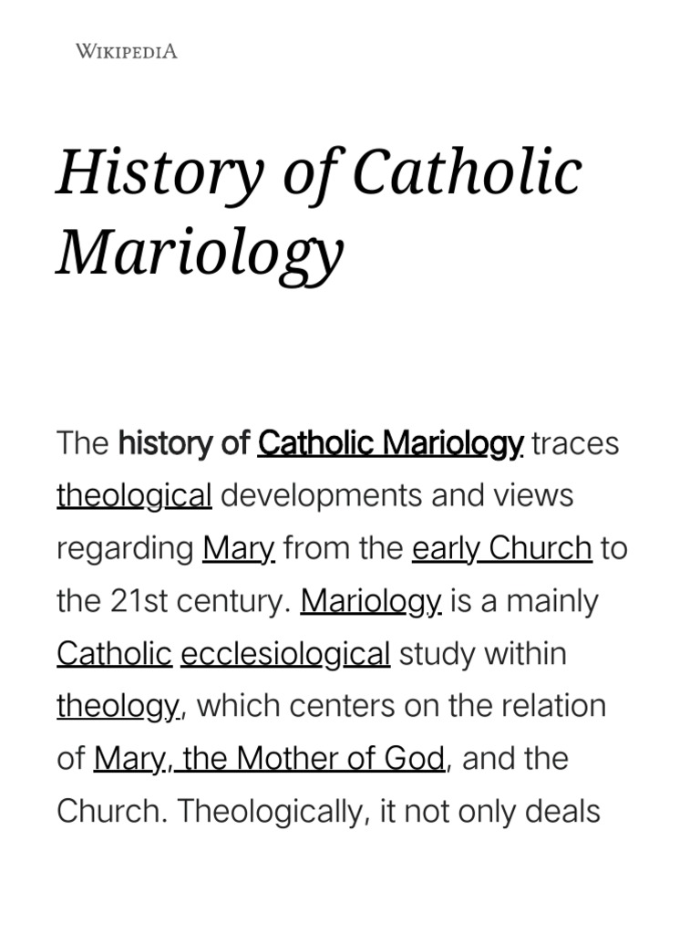 History of Catholic Mariology - Wikipedia | PDF | Mary, Mother Of Jesus ...