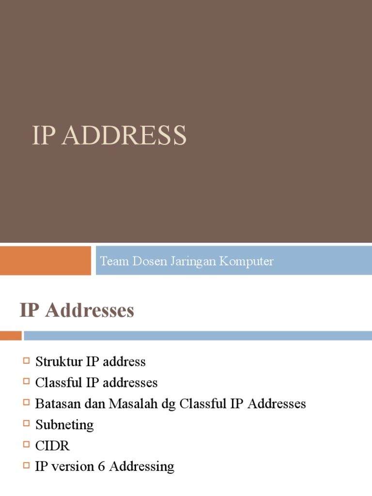 Struktur dan Klasifikasi Alamat IP | PDF
