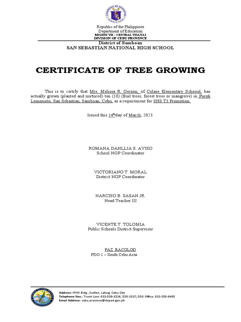 Certificate Format 2022 Vic | PDF | Botany | Plants