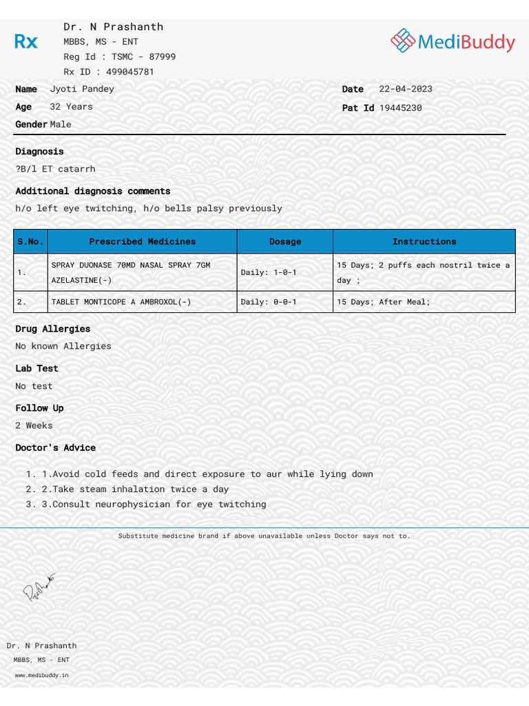 Medibuddy-PATPatientid 2023 04 23 16 03 20 093 | PDF | Wellness