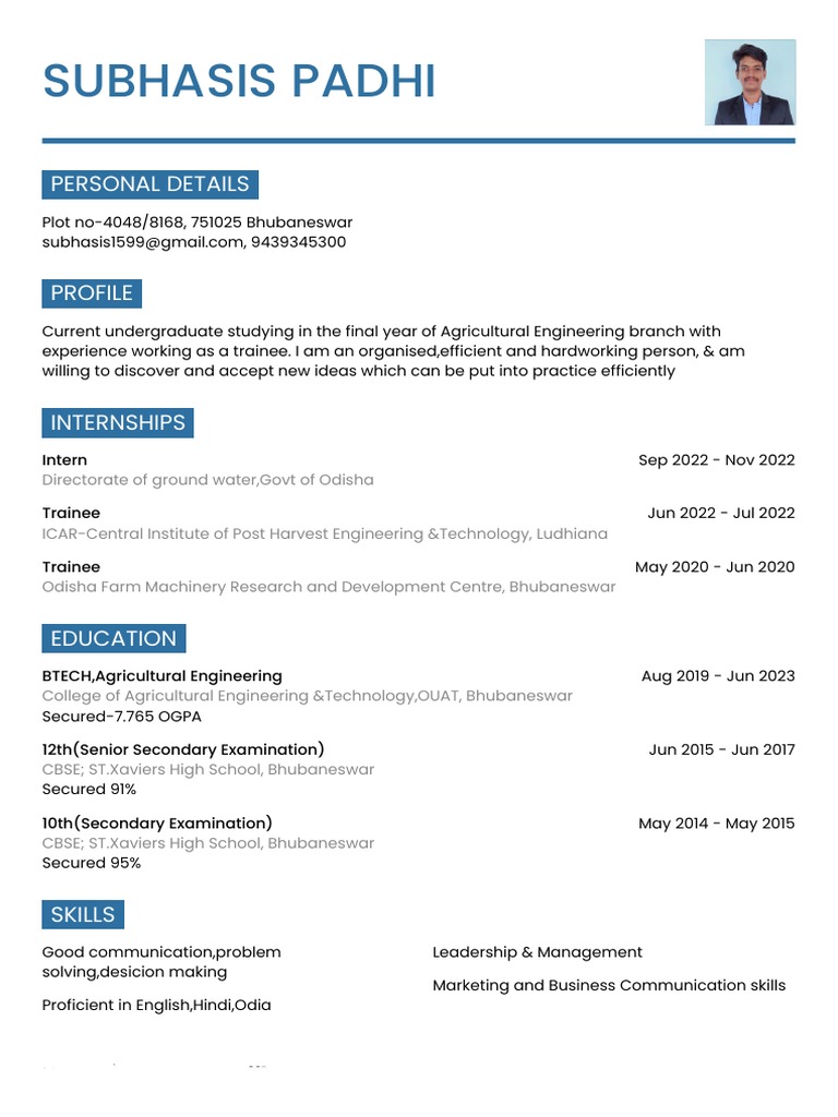 Resume Subhasis Padhi PDF | PDF