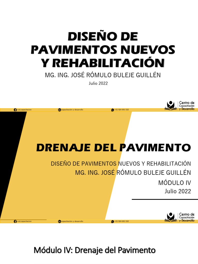 Modulo Iv - Drenaje Del Pavimento | PDF | Drenaje | Agua subterránea