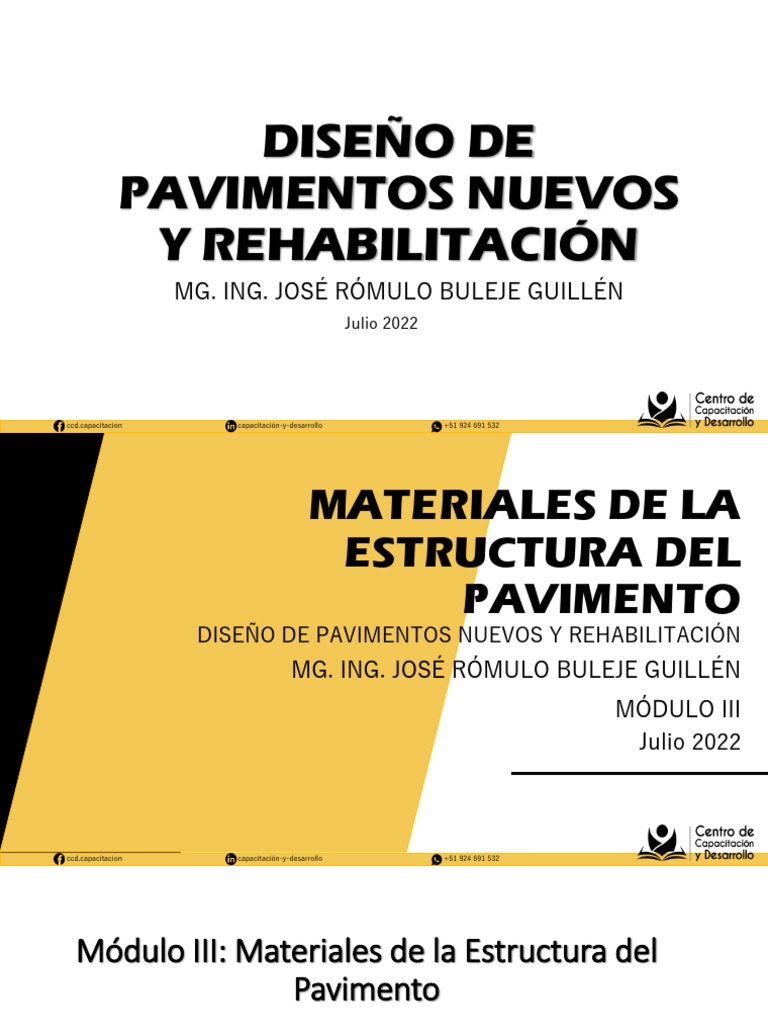 Modulo Iii - Materiales de La Estructura Del Pavimento | PDF | Cemento | Hormigón