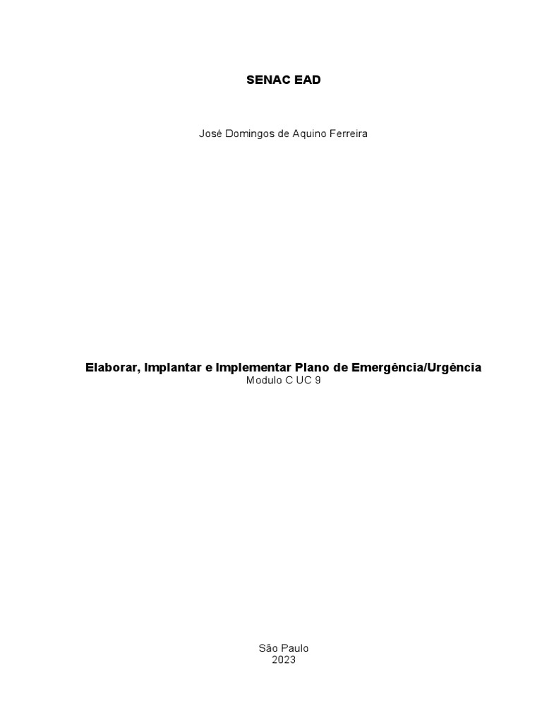 Atividade 2 Modulo 3 UC 9 | PDF | Primeiros socorros