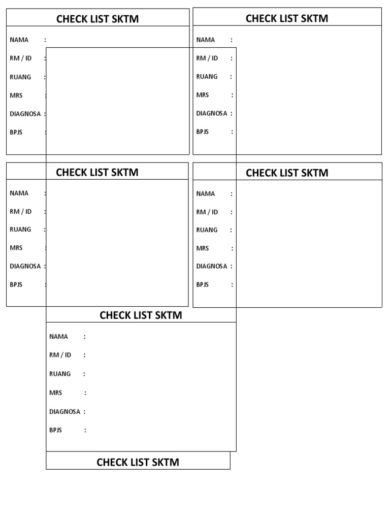 Checklist SKTM untuk Pasien BPJS | PDF | Sains & Matematika