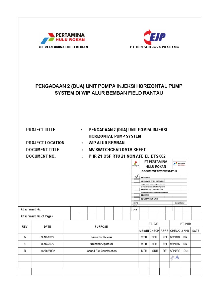 MV Switchgear Data Sheet (IFC) (Approved) | PDF