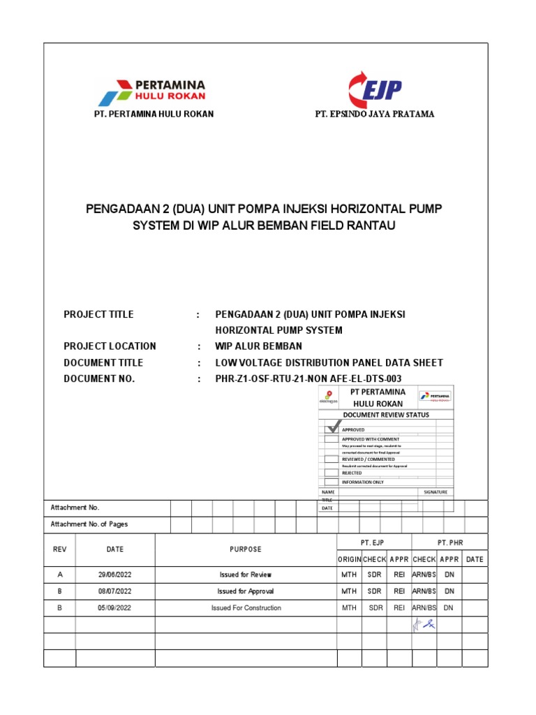 Low Voltage Distribution Panel Data Sheet (IFC) (Approved) | Download ...
